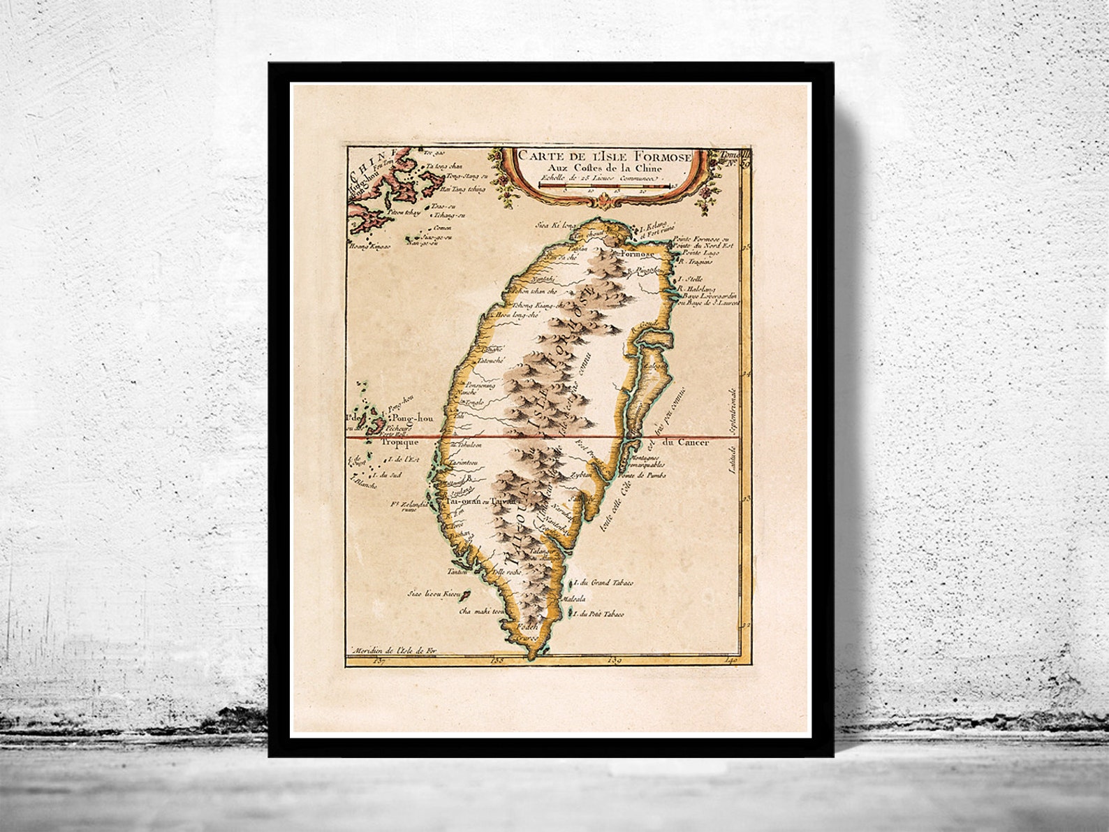 Vintage Map of Taiwan 1763 Vintage Poster Wall Art Print - Etsy