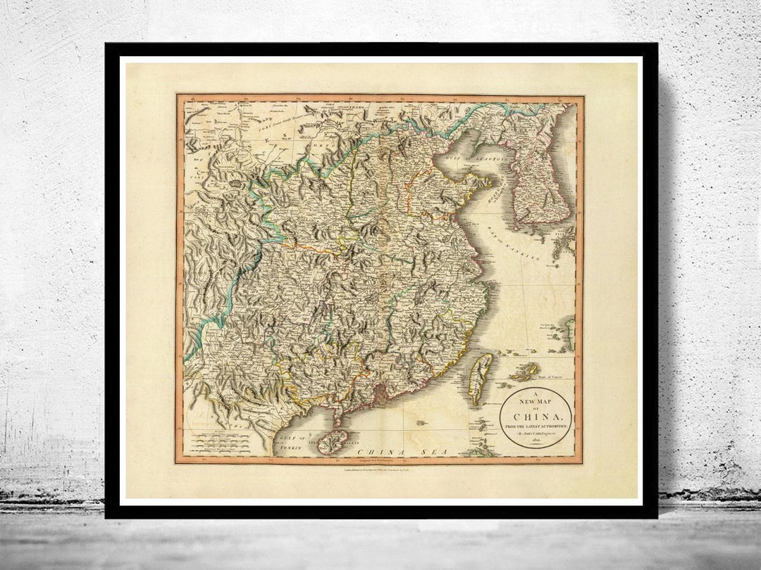 Old Map of China 1801 Vintage China Map Antique Map China | Wall Map ...