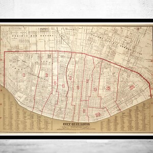 Old Map of Saint Louis City St Louis 1870 Vintage Map Vintage Poster ...