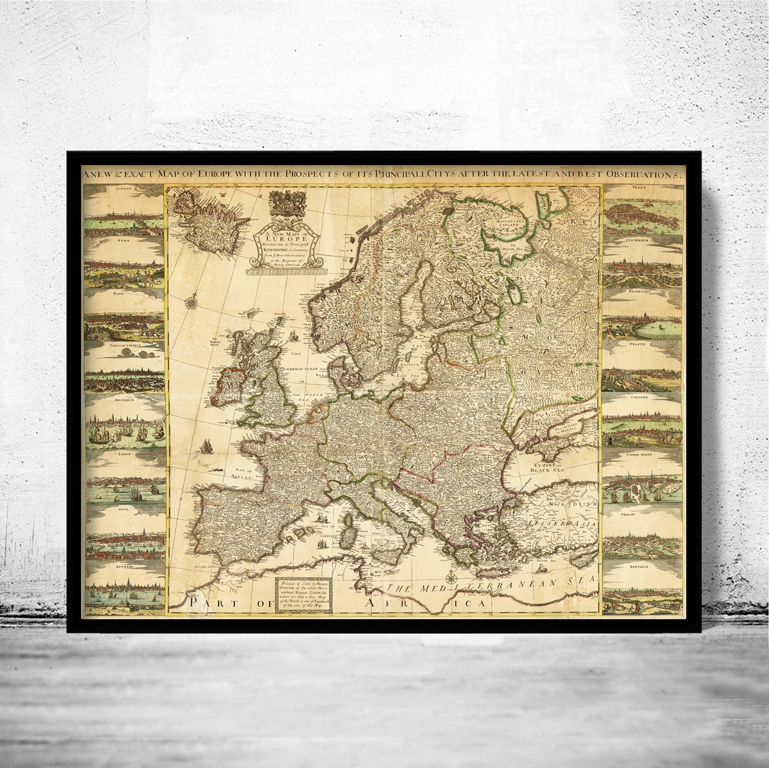 Old Map of Europe 1741 Vintage Map Europe Map Gift Europe Map Print Vintage Europe Map Europe ...
