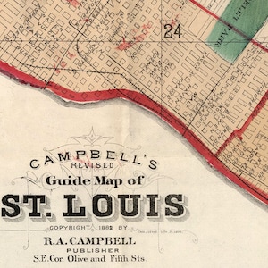 Old Map of Saint Louis City 1882 Vintage Map | Vintage Poster Wall Art ...