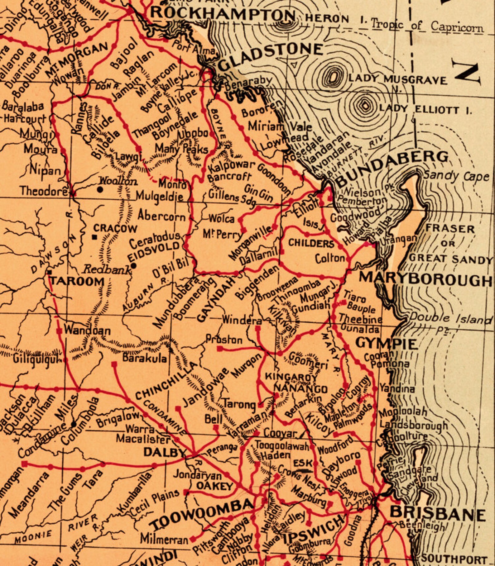 Old Map of Queensland Australia 1939 Vintage Map Vintage | Etsy