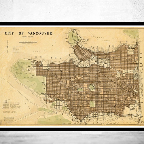 Old Vancouver Island Map 1892 Vintage British Columbia Atlas | Etsy