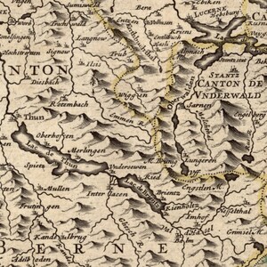 Old Map of Switzerland 1721 Vintage Map Vintage Poster Wall Art Print ...