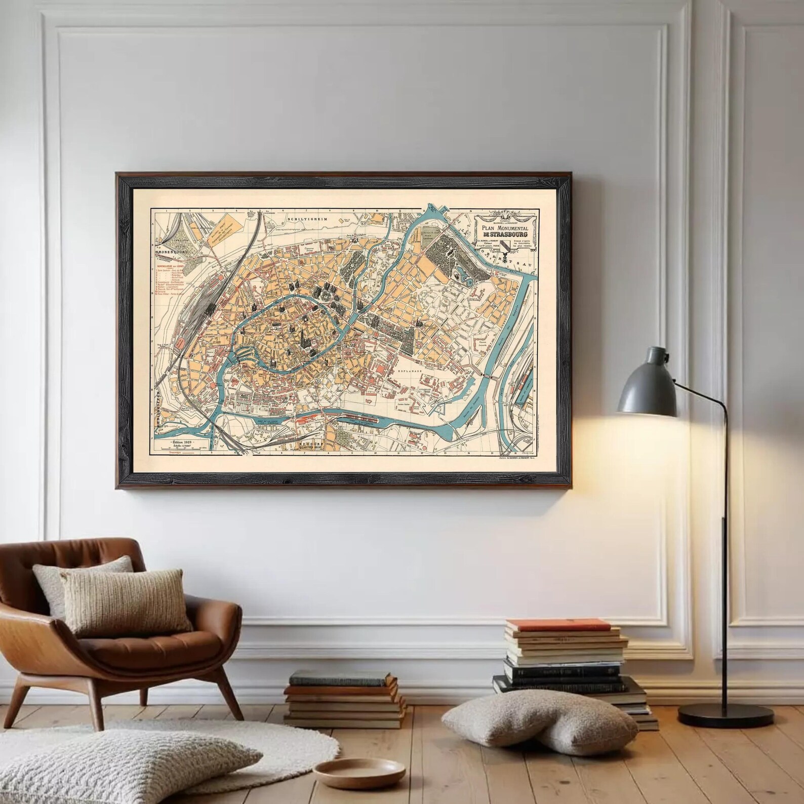 Old Map of Strasbourg Strassburg 1929 France | Wall Map Print - Etsy
