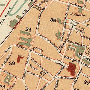 Old Map of Poitiers France 1896 Vintage Map Vintage Poster Wall Art ...