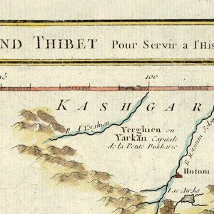 Old Map of Tibet 1747 Vintage Map of Tibet | Vintage Map Wall Art Print ...