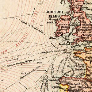Beautiful World Map Vintage Atlas 1908 Mercator Projection | World Map ...