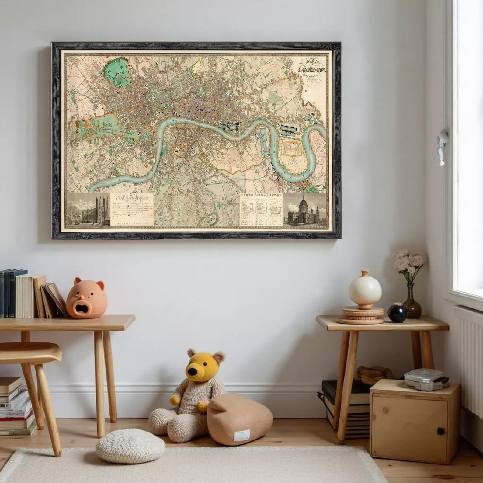 Victorian Old London Map 1830, England | Wall Map Print - Etsy
