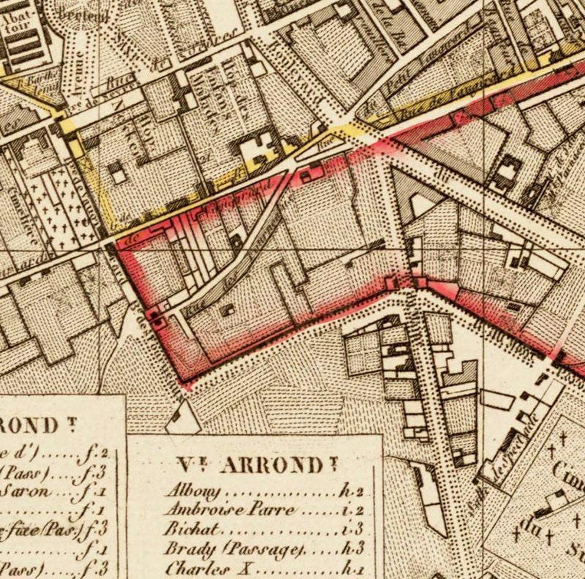 Old Map of Paris 1832 France Vintage Paris Map | Wall Map Print - Etsy