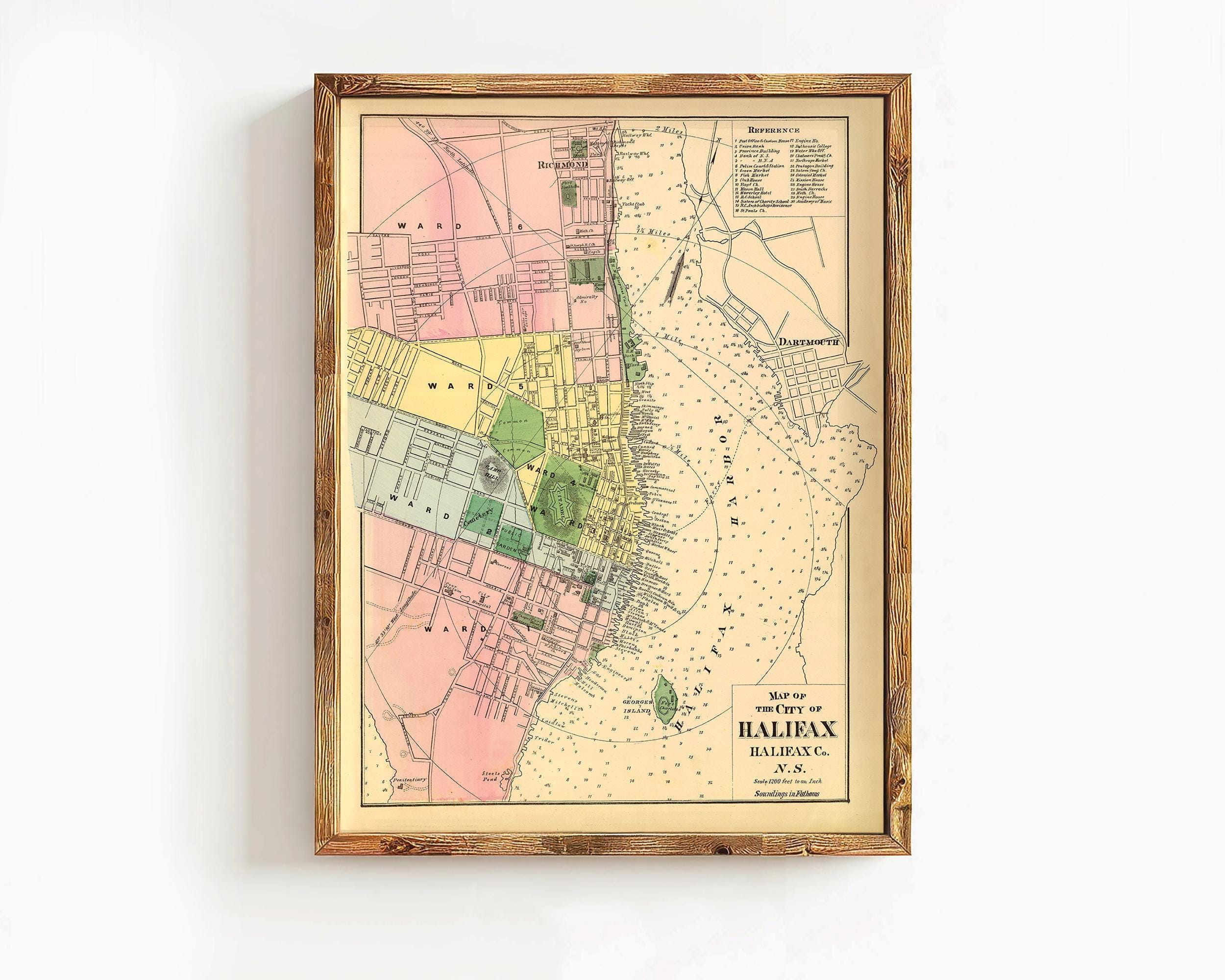 Old Map of Halifax Nova Scotia Canada 1878 | Vintage Map Wall Art Print ...