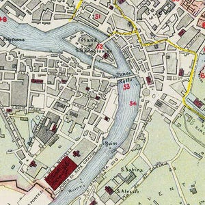 Old Map of Rome Italy 1883 Vintage Map of Rome | Vintage Map Wall Art ...