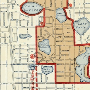 Old Map of Orlando Florida 1936 Vintage Map | Vintage Poster Wall Art ...