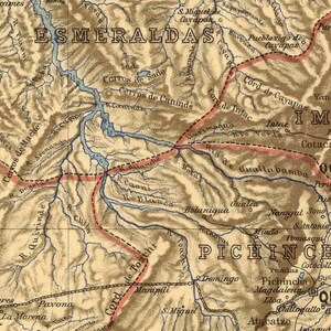 Old Map of Ecuador 1894 Equator Republic Vintage Map | Vintage Poster ...