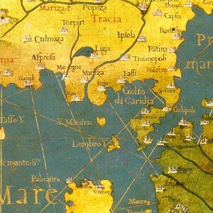 Old Map of Greece 1585 Vintage Map Vintage Poster Wall Art Print Wall ...