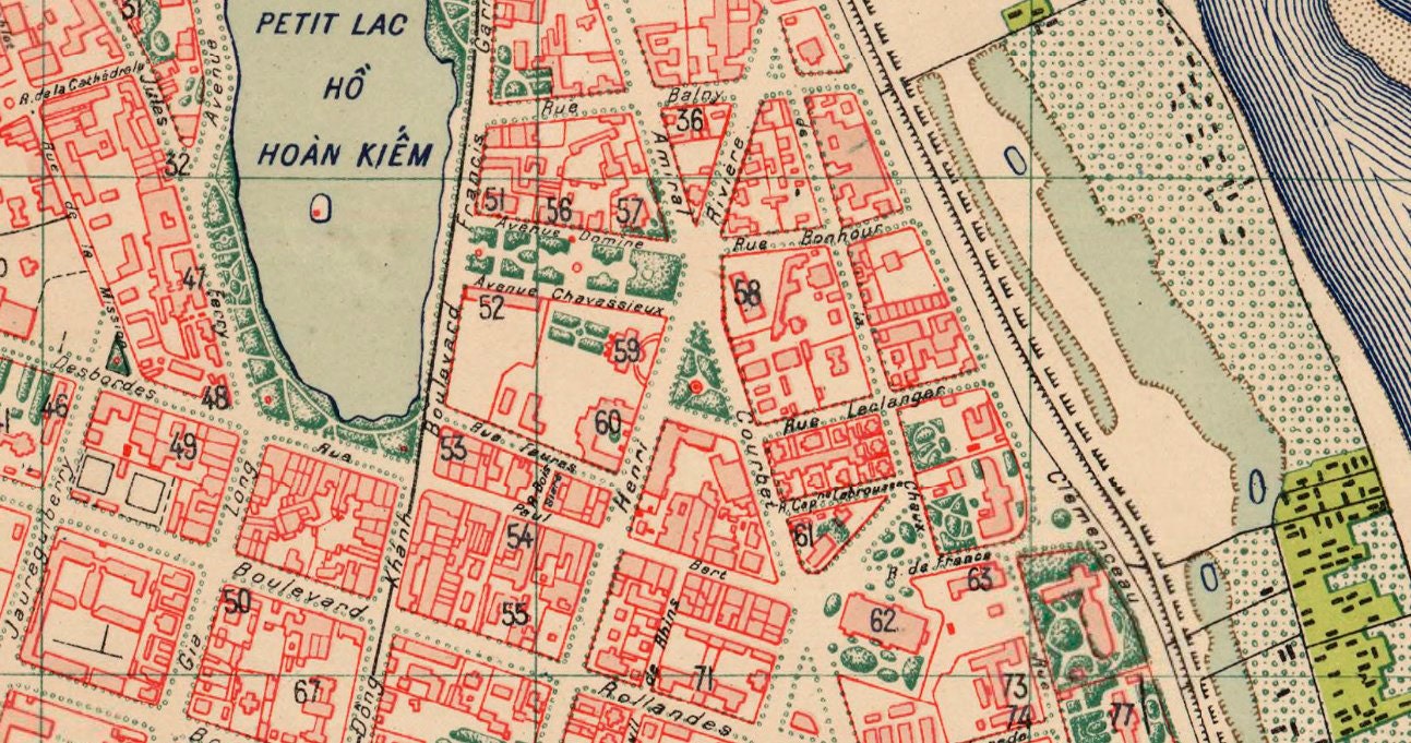 Old Map of Hanoi Vietnam 1929 Vintage Poster Wall Art Print | Etsy