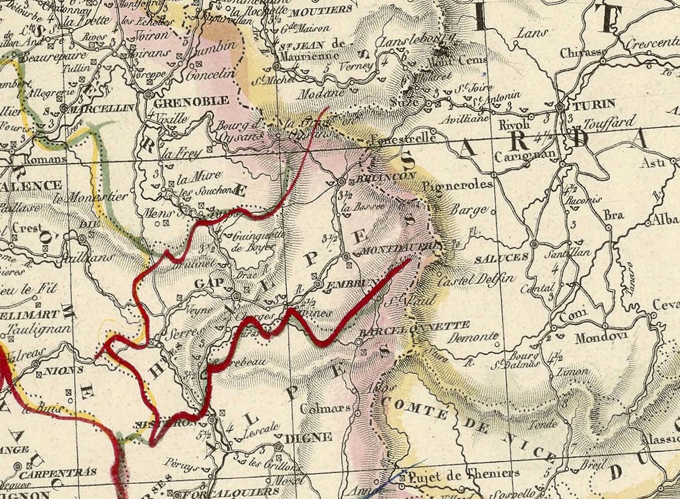 Old Map of France 1835 Vintage Map Vintage Poster Wall Art | Etsy