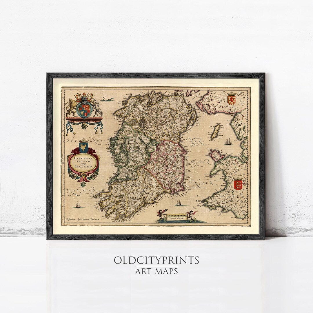 Vintage Map of Ireland 1640 Old Map of Ireland | Wall Map Print - Etsy UK