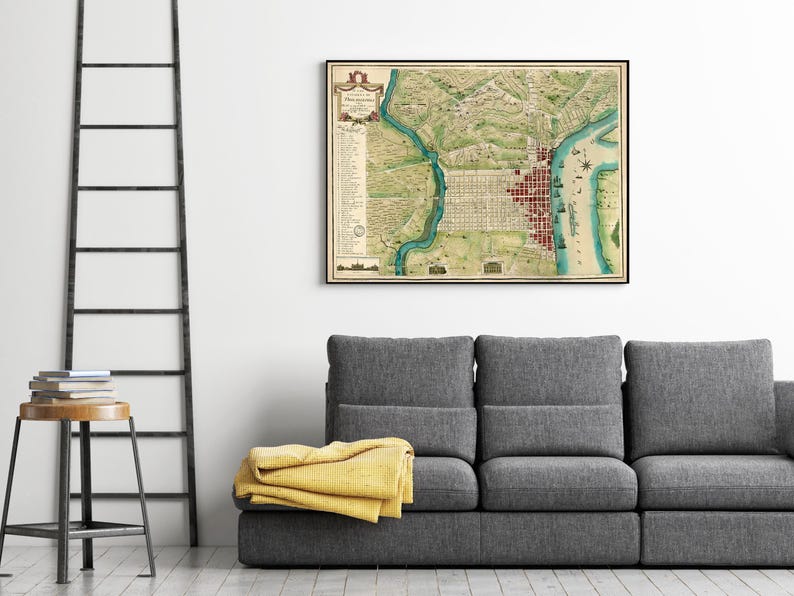Old Map of Philadelphia 1700 Vintage Map | Wall Map Print - Etsy