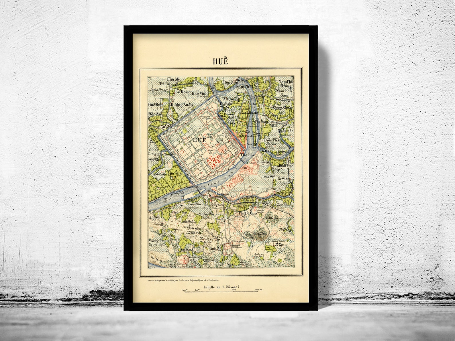 Old Map of Hue Vietnam 1910 Vintage Map Vintage Poster Wall - Etsy