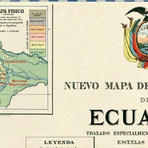 Old Map of Ecuador 1902 Equator Republic Vintage Map | Vintage Poster ...