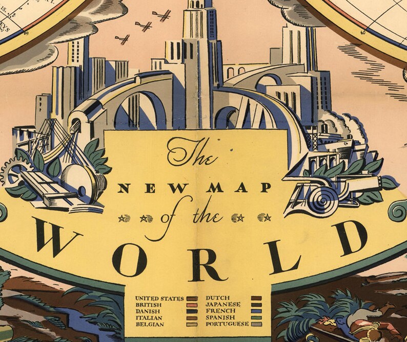 Old Map of the World 1928 Vintage Map Vintage Poster Wall - Etsy Canada