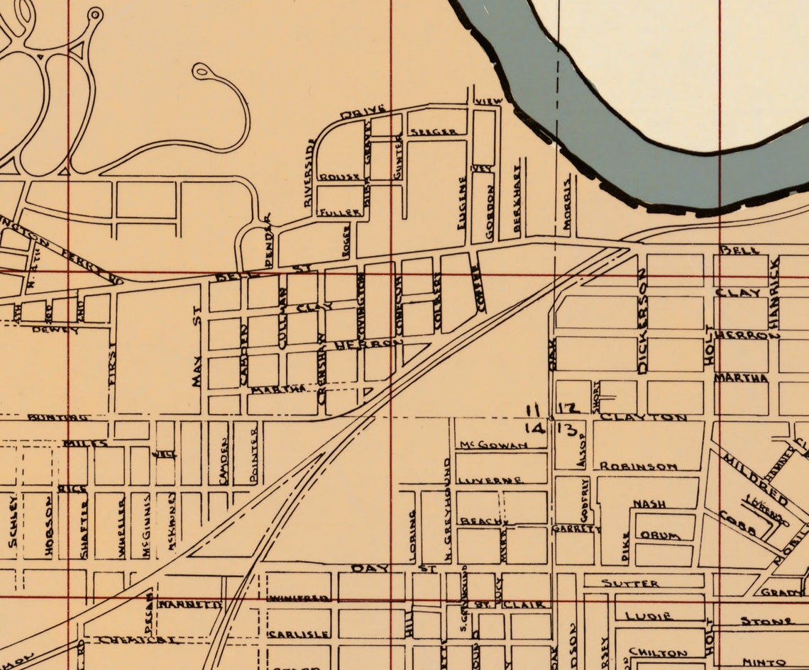 Old Map of Montgomery Alabama 1950 Vintage Map Vintage - Etsy