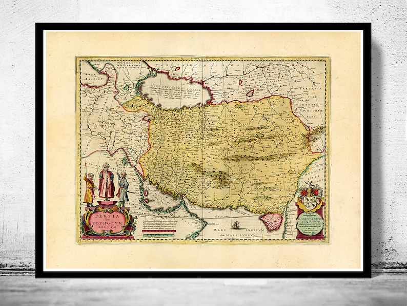 Old Map of Persia Iran 1665 Vintage Poster Wall Art Print - Etsy
