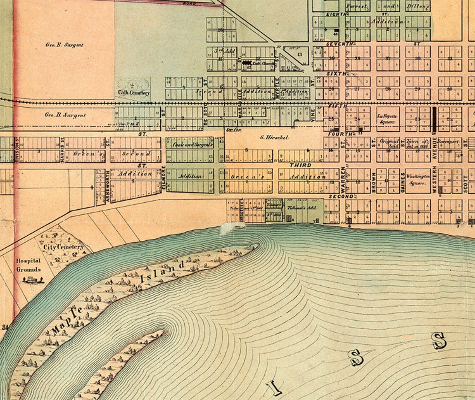 Old Map of Davenport Iowa 1857 Vintage Poster Wall Art Print - Etsy ...
