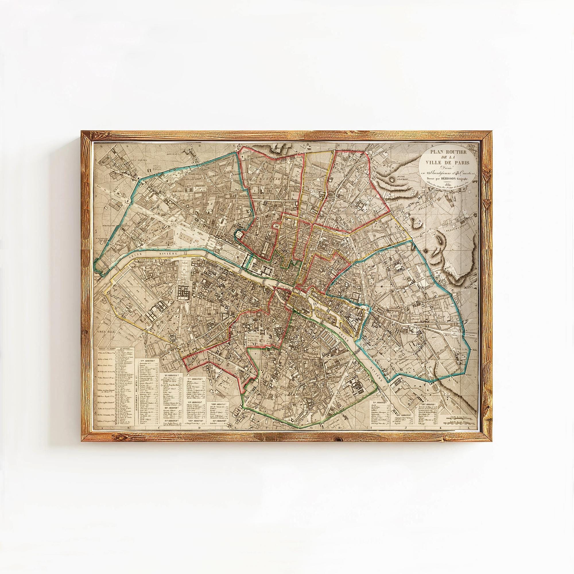 Old Map of Paris 1832 France Vintage Paris Map | Wall Map Print - Etsy