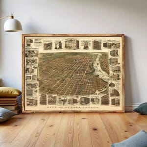 Old Map of Ottawa Canada 1895 Panoramic View | Wall Map Print - Etsy Canada
