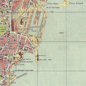 Old Map of Bombay Mumbai India Vintage Map Vintage Poster Wall Art ...