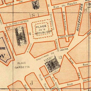 Old Map of Caen France 1930 Vintage Map | Vintage Poster Wall Art Print ...