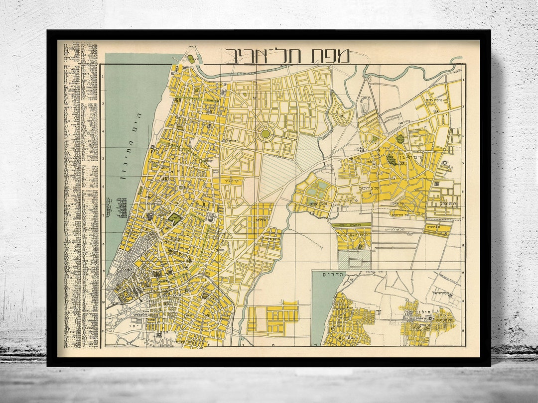 Old Map of Tel Aviv Jaffa Israel Vintage Map Vintage Poster - Etsy
