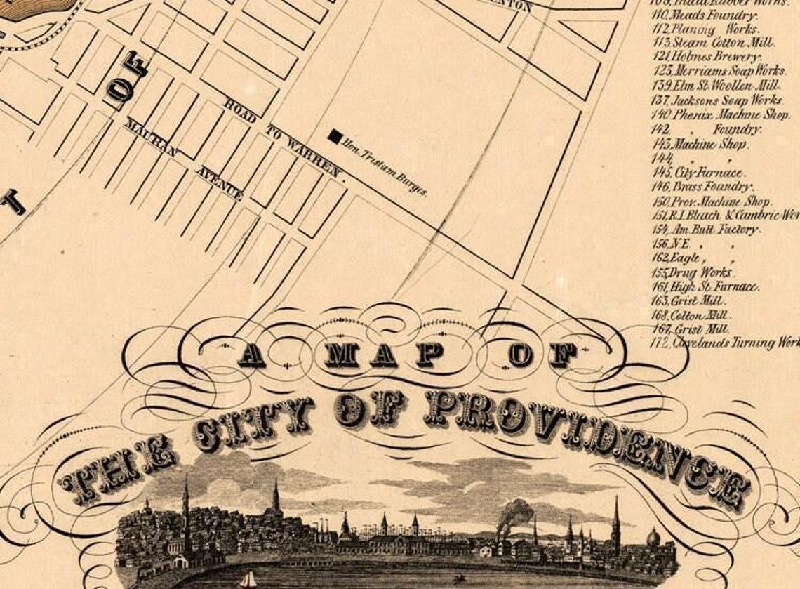 Old Map of Providence 1849 Rhode Island Vintage Map | Wall Map Print - Etsy