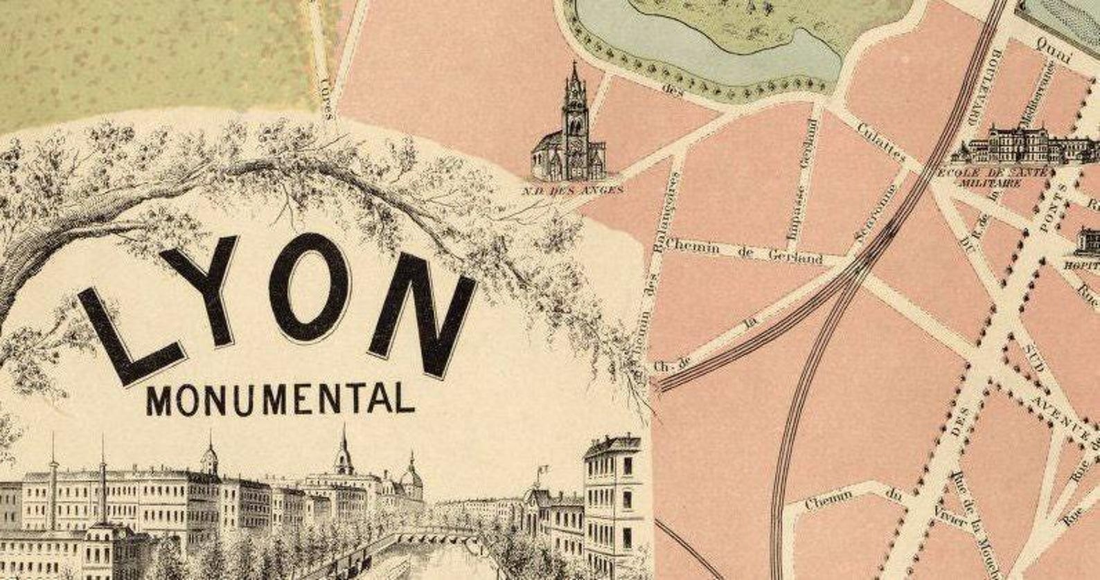 Old Map of Lyon France 1894 Vintage Map of Lyon | Wall Map Print - Etsy