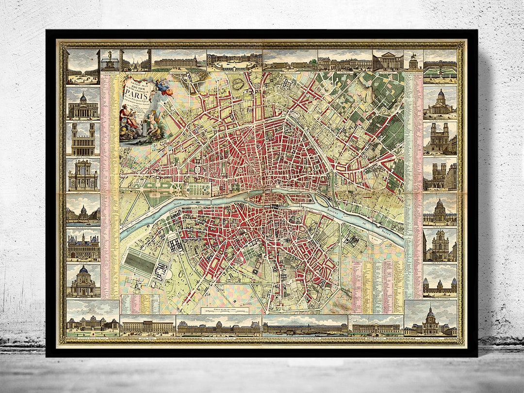 Old Map of Paris 1784 France Vintage Paris Plan Vintage Map - Etsy