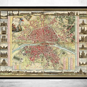 Old Map of Paris 1784 France Vintage Paris Plan Vintage Map - Etsy