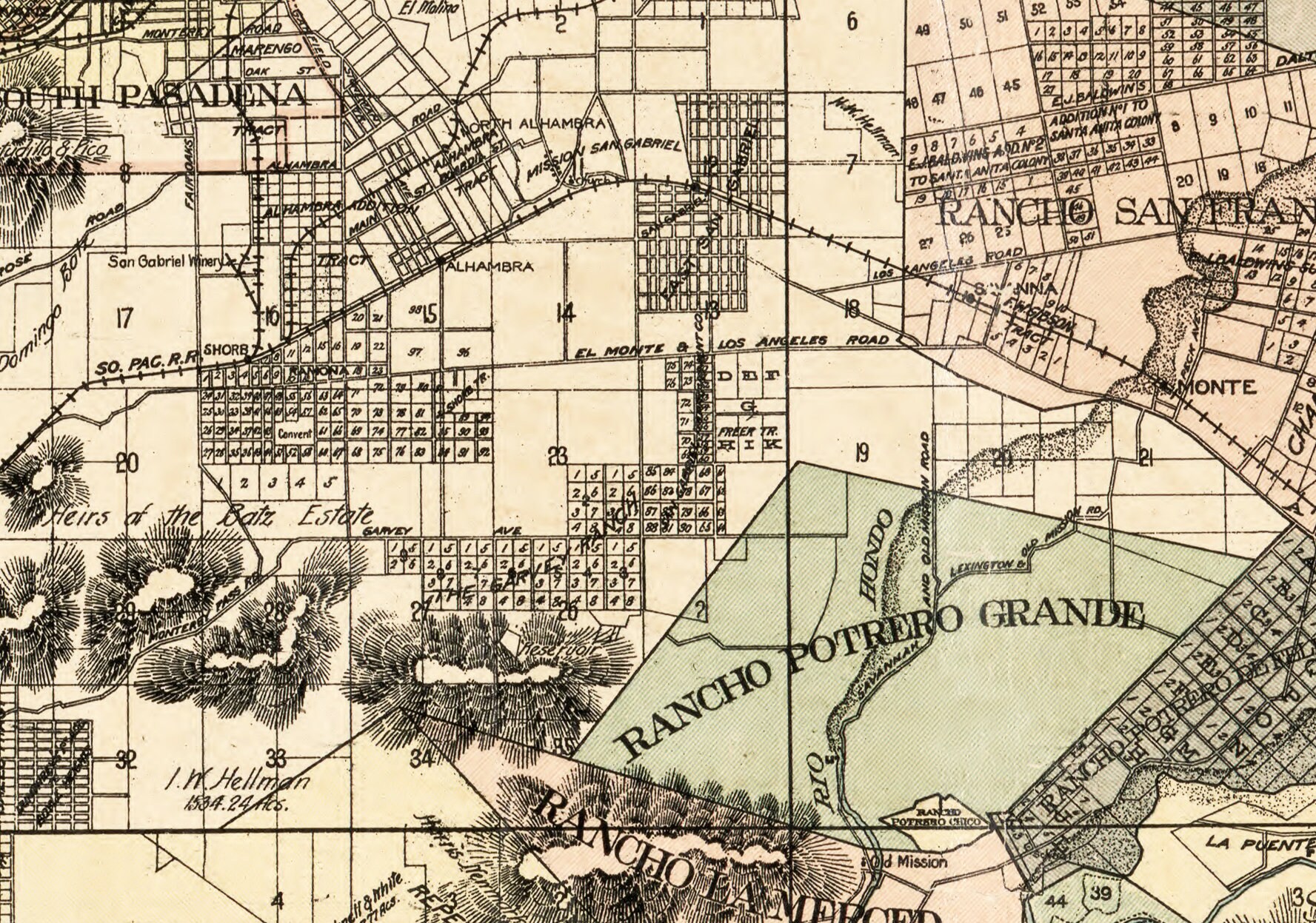 Old Map of Los Angeles 1898 Vintage Map Vintage Poster Wall | Etsy