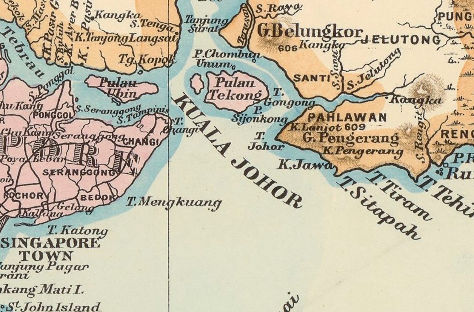 Old Map of Malay Peninsula Singapore 1898 Vintage Map - Etsy