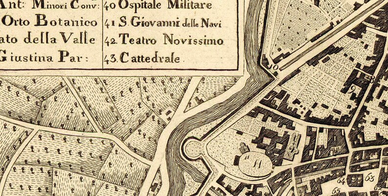 Old Map of Padua Padova Italy 1840 Vintage Map Vintage - Etsy