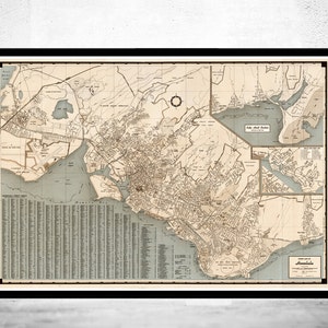 Old Map of Honolulu Hawaii Vintage Map Vintage Poster Wall Art Print ...