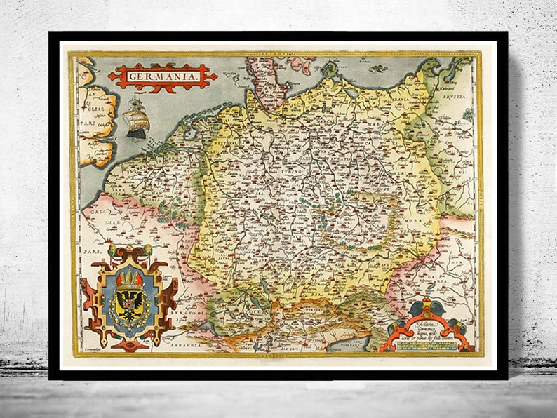 Old Map of Germany 1595 Vintage Map Vintage Poster Wall Art | Etsy