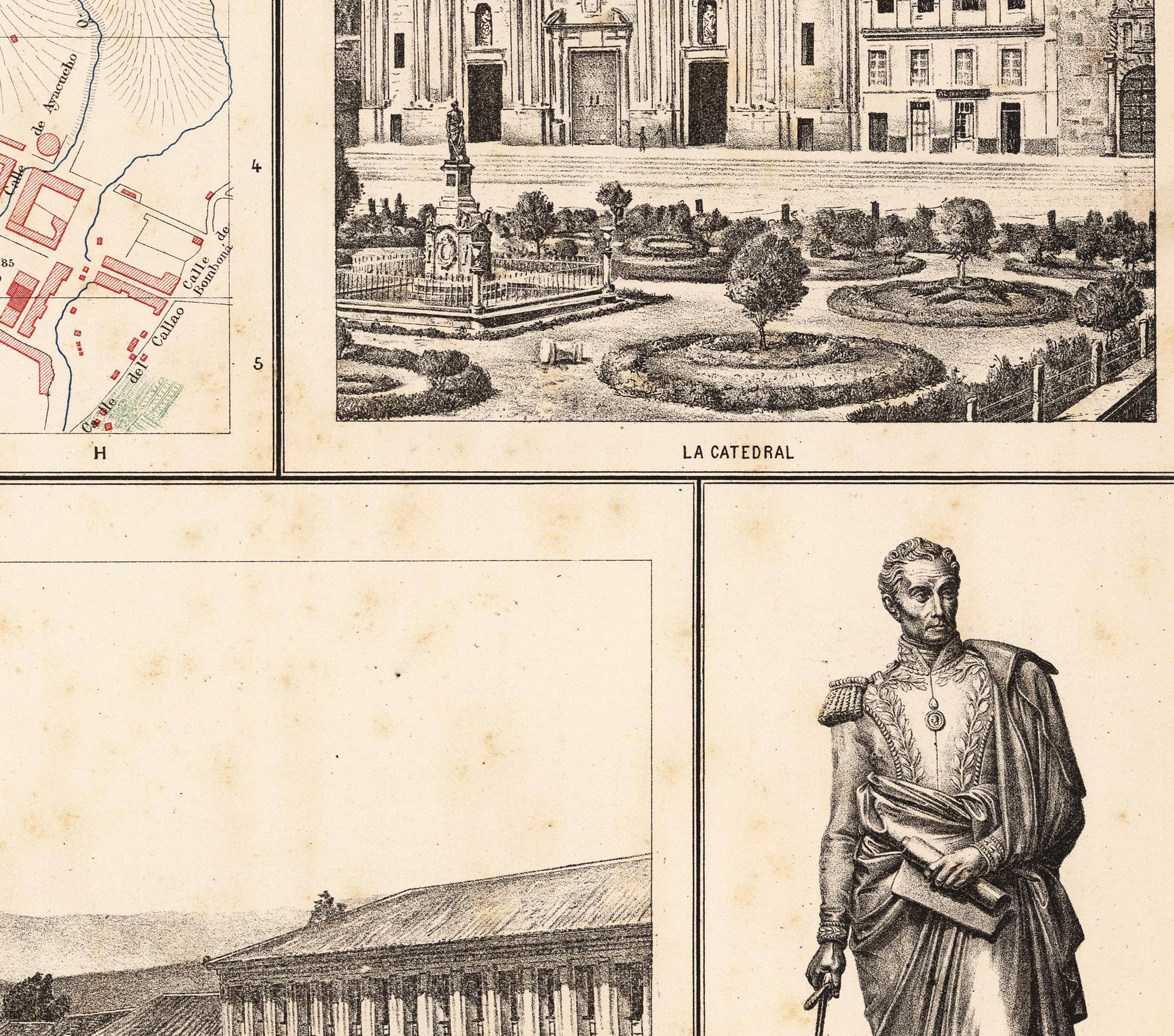 Old Map of Bogotá Colombia 1890 Vintage Map Vintage Poster - Etsy