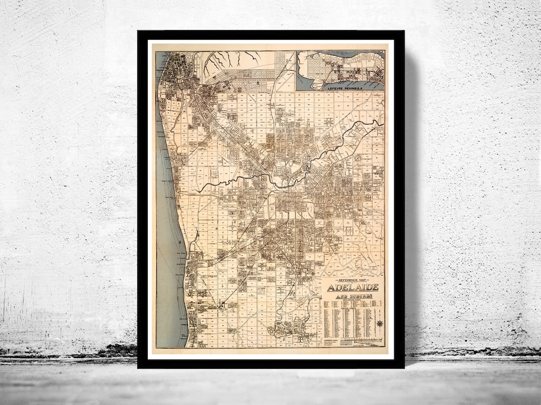 Old Map of Adelaide Australia 1920 Vintage Map Vintage Poster Wall Art ...