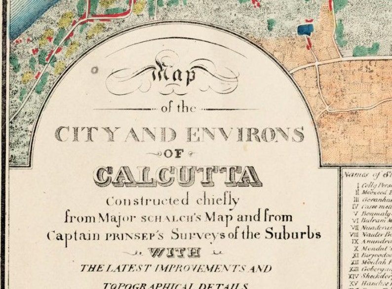 Old Map of Calcutta Kolkata India 1832 Vintage Map Vintage - Etsy UK