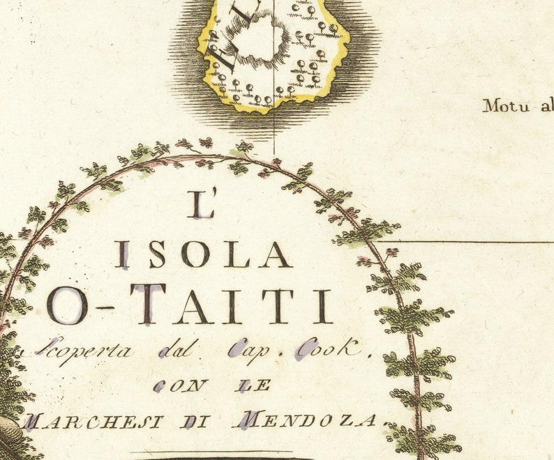 Old Tahiti French Polynesia Map 1798 Vintage Map Vintage - Etsy