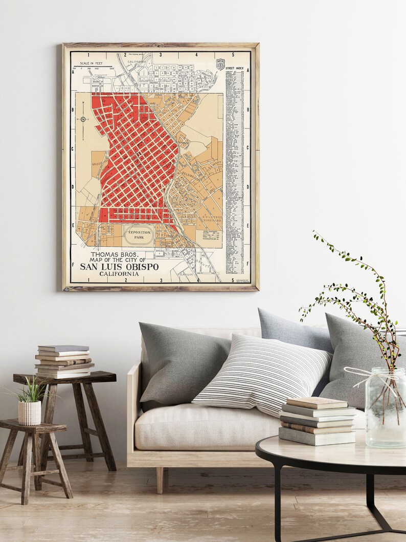 Old Map of San Luis Obispo 1920 California Vintage Map - Etsy