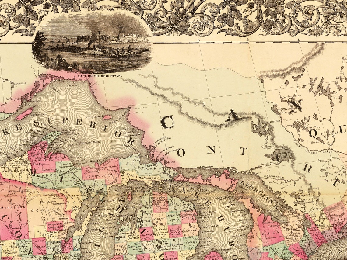 Old Map of United States 1867 Vintage Map of USA Wall Map - Etsy