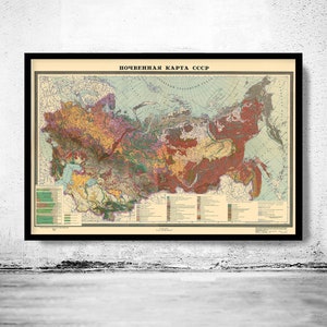 Old Map of Soviet Union CCCP USSR Map Vintage Poster Wall Art Print ...